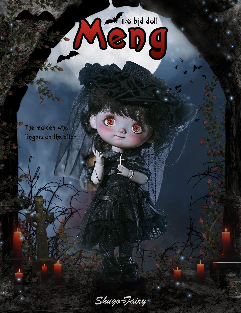 ShugaFairy Meng 1/6 Bjd Dolls Sacrificial Maiden Big Head Horror Night ...