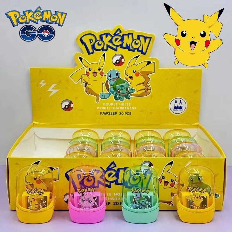 Pikachu Anime Figure Cartoon Two-Hole Toys Kawaii Student Stationery ...