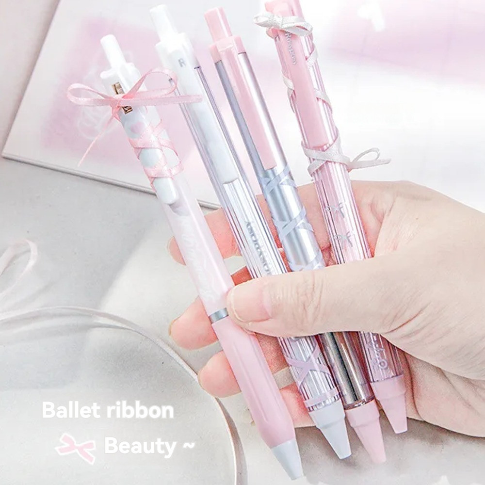4pcs Ballet Strap Gel Pen Press Black Pen 0.5 Student Brush Question ...