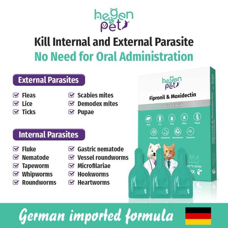 Hegen Pet Anti Tick & Flea Nematocide Heartworm Dewormer For Dogs Cats ...