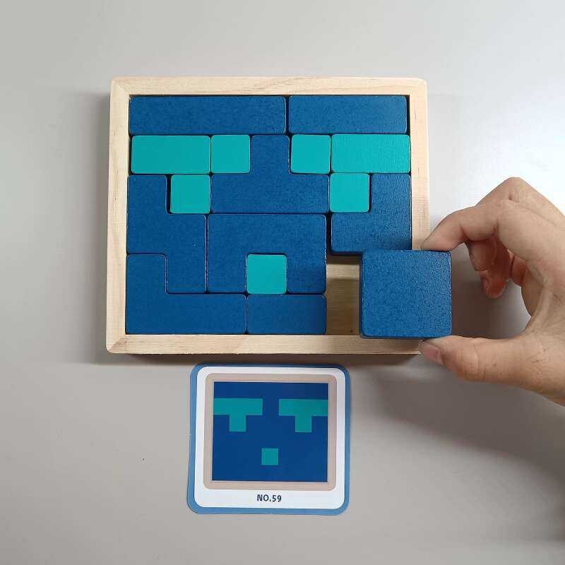 Wooden Educational Early Learning Intelligence Puzzle Spatial Thinking ...