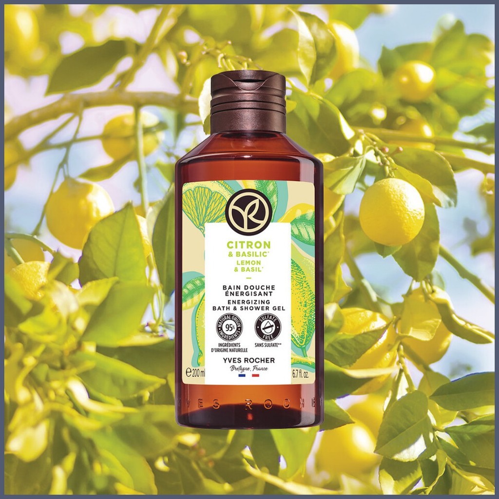 Lemon & Basil Body Wash Shower Gel 200Ml by Yves Rocher | Shopee ...