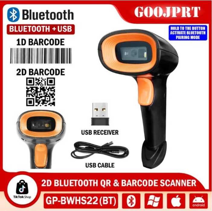 GOOJPRT Gp-Bwhs22 1D 2D QR Codes Portable Wireless Bluetooth Barcode ...