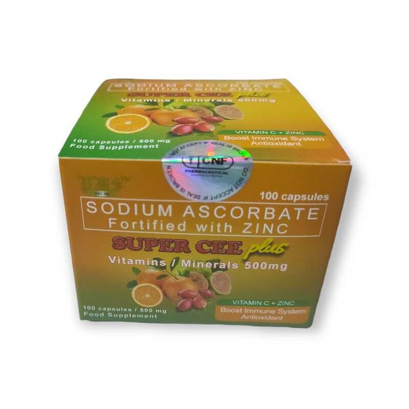 Sodium Ascorbate With Zinc SUPER CEE Plus Vitamins/Minerals 500Mg 100 ...