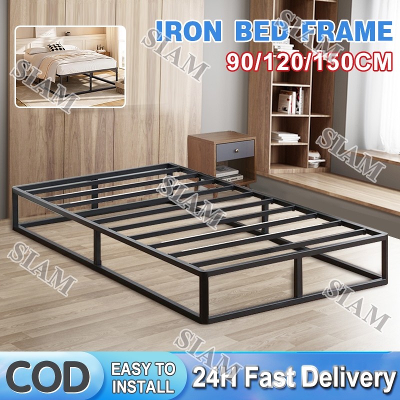 Bed Frame Heavy Duty Metal Bed Frame Steel Double Bed Single Bed Iron ...