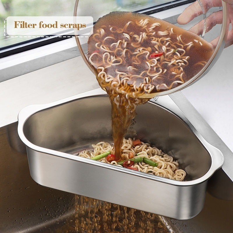 Stainless Steel Triangular Sink Strainer Kitchen Sink Drain Basket ...