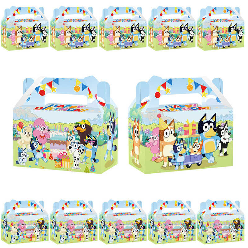 Bluey And His Family Children Cartoon White Cardboard Candy Birthday ...