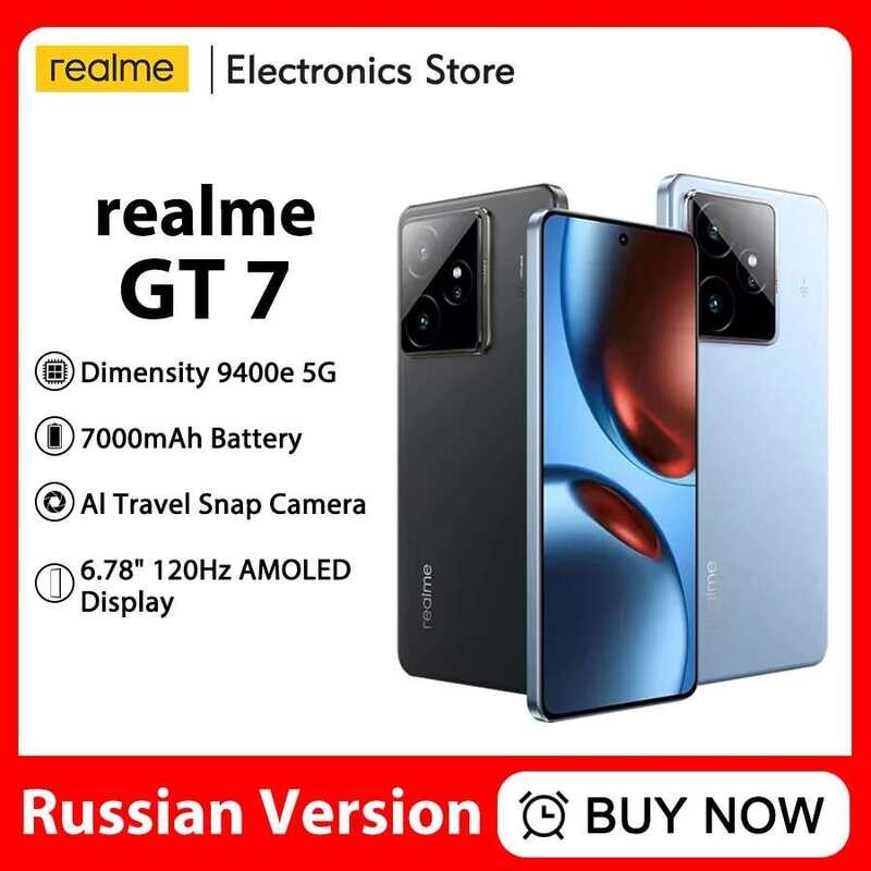 AA RU Version Realme GT 7 5G 6.78" Smartphone Dimensity 9400E Chipset ...