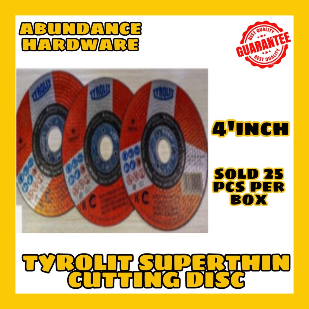 TYROLIT SUPERTHIN CUTTING DISC 4INCH SOLD PER BOXS(25PCS) | Shopee ...