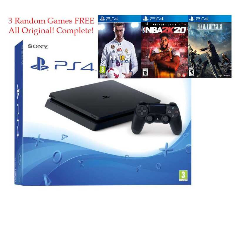 【Cod】Authentic Original Playstation 4 SLIM + 3 Games Complete, Ps4 ...