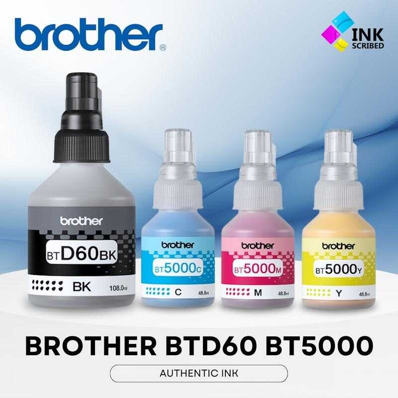 BROTHER Btd60bk Bt5000c Bt5000m Bt5000y Ink For Dcp-T420w Dcp-T720w Dcp ...