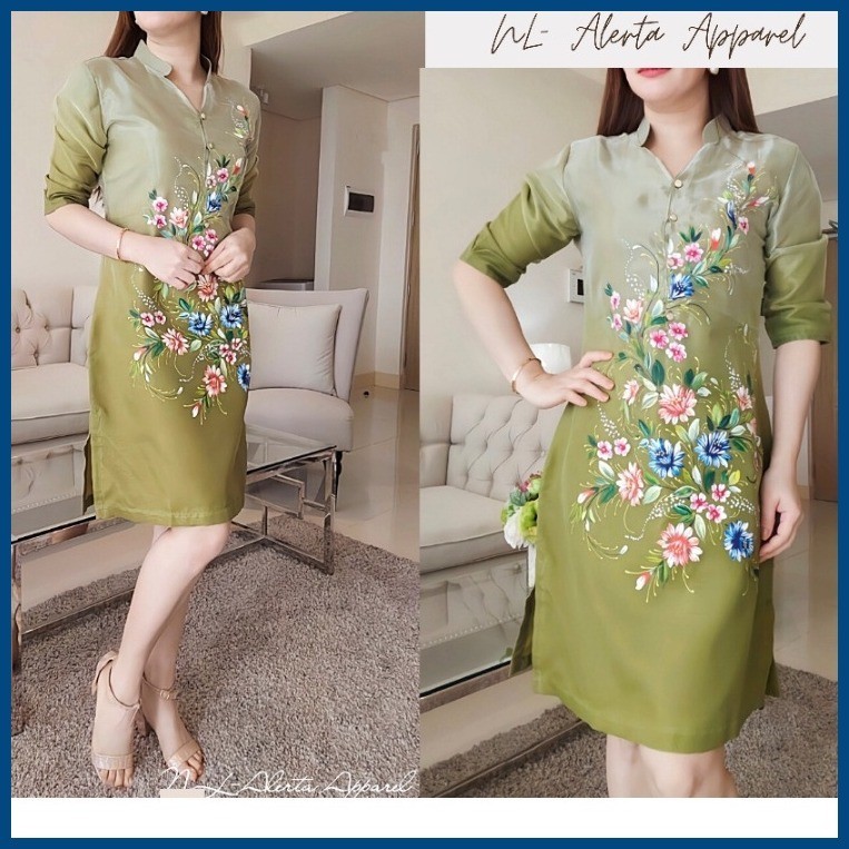 ۩ MODERN FILIPINIANA HANDPAINTED LADY BARONG DRESS | Shopee Philippines