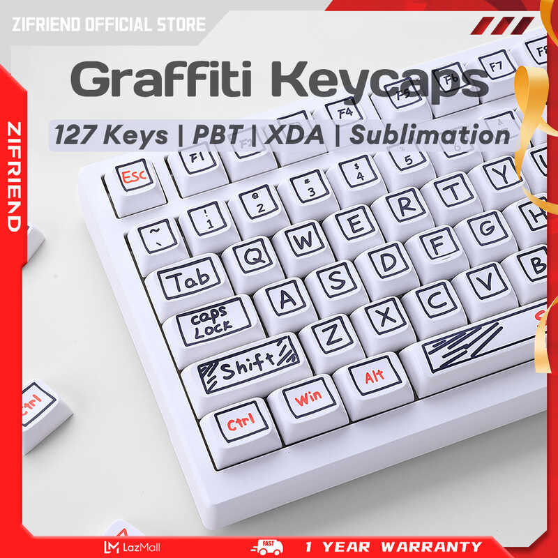 Keycaps ZIFRIEND 127 Keys XDA Profile Graffiti Cartoon Anime PBT Para ...