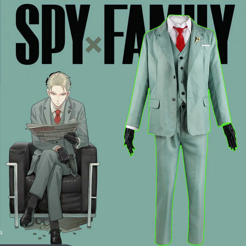 Spy X Anime Family Loid Forger Cosplay Costume Light Green Suit Wig ...
