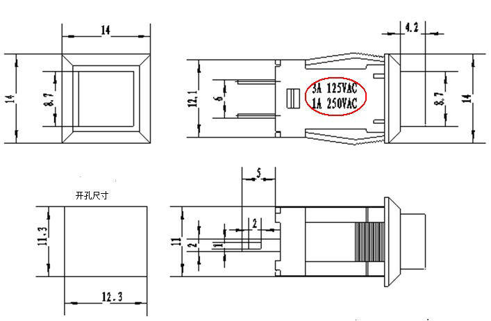 Mcxk-e Push Button Switch DS-429 with Lock/Reset Switch Push Button Switch without Lock/Self ...