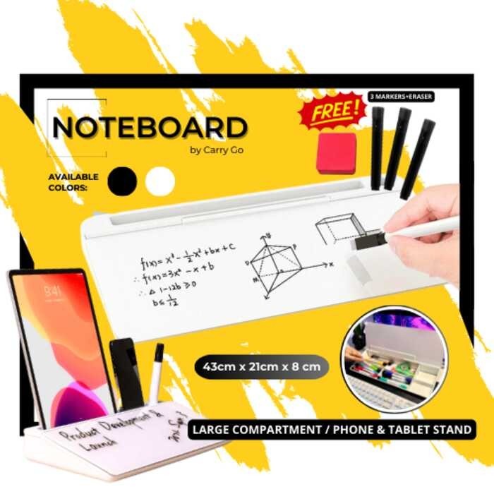 Desk Noteboard - Whiteboard Glass Whiteboard, Dry Erase, Notepad ...