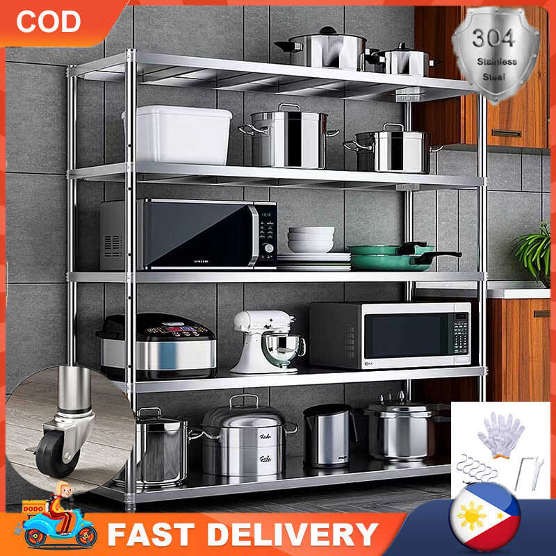 304 Stainless Steel Kitchen Organizer Storage Rack 3/4/5 Layer Kitchen ...