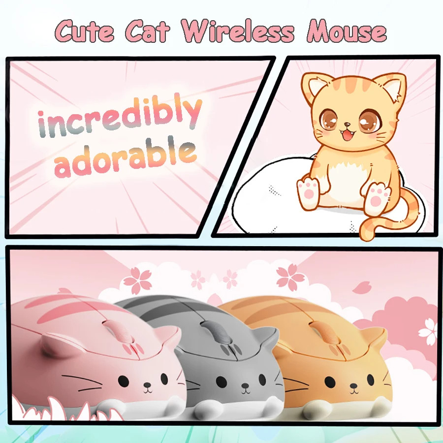 Akko Cute Cat Wireless Mouse 2.4G Silent Capybara Mouse Cute Computer ...