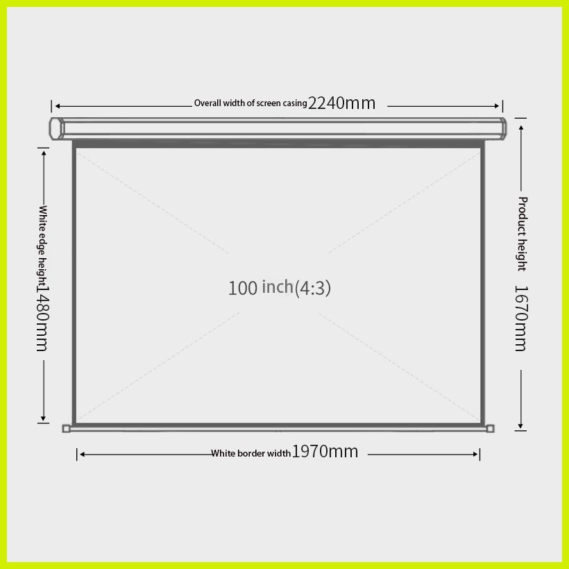 Deli E50440-EU Projection Screen Retractable Pull Down HD Projector ...