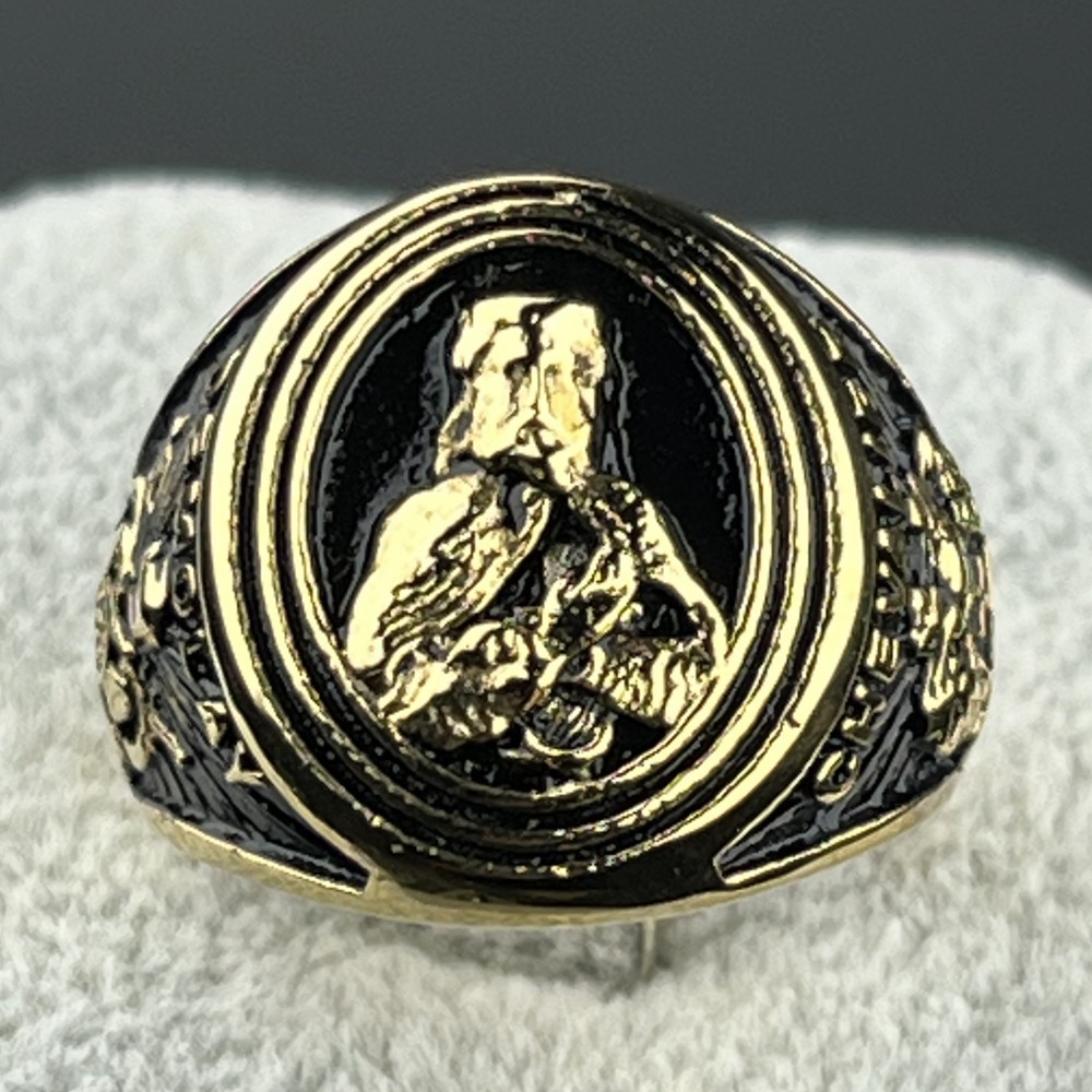 Stainless Steel Chevalier DeMolay Ring Solid Gold Plated Gift for Men ...