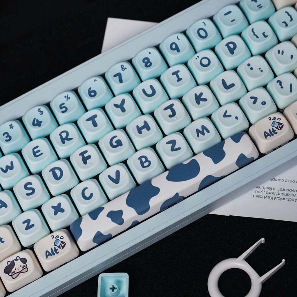 Milk Cow Keycaps Set MOA Profile Cute Keycaps 141 Keys Custom Dye ...