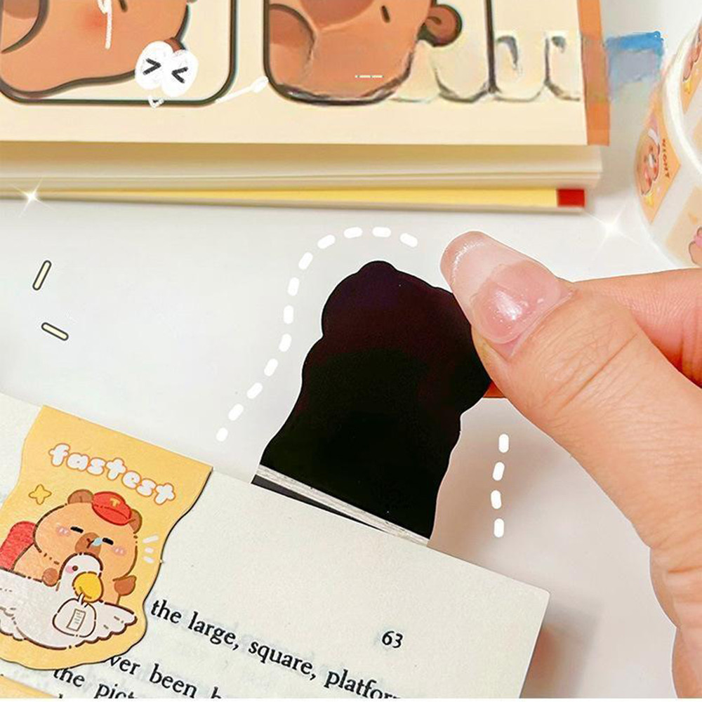 Cartoon Capybara Magnetic Bookmark Double Sided Reading Page Clip ...