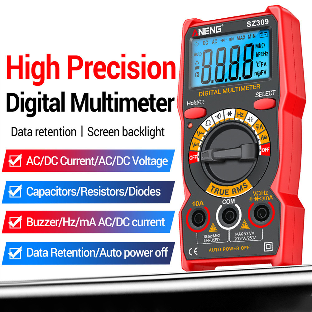 Digital Multimeter LCD Backlight Ac/Dc Voltmeter Ammeter Voltage ...