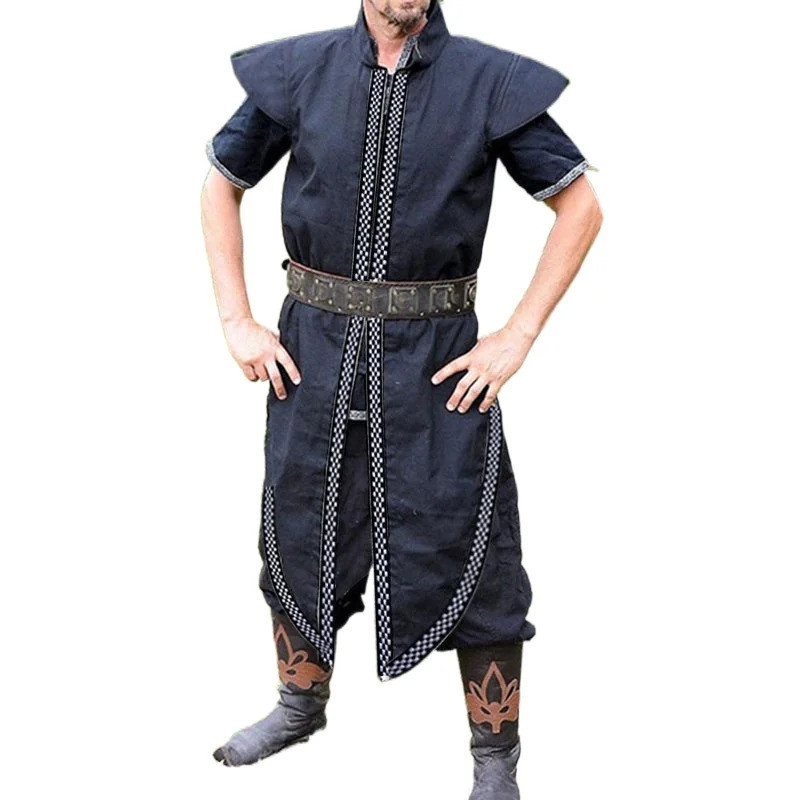 Halloween Cosplay Costume Medieval Renaissance Men Print Tops Vest ...
