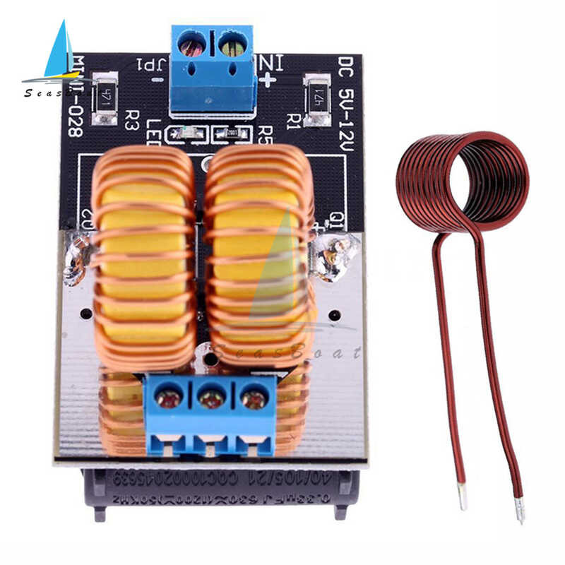 120W DV 5V-12V Mini ZVS Induction Heating Board Flyback Driver Heater DIY Cooker+ Ignition Coil ...