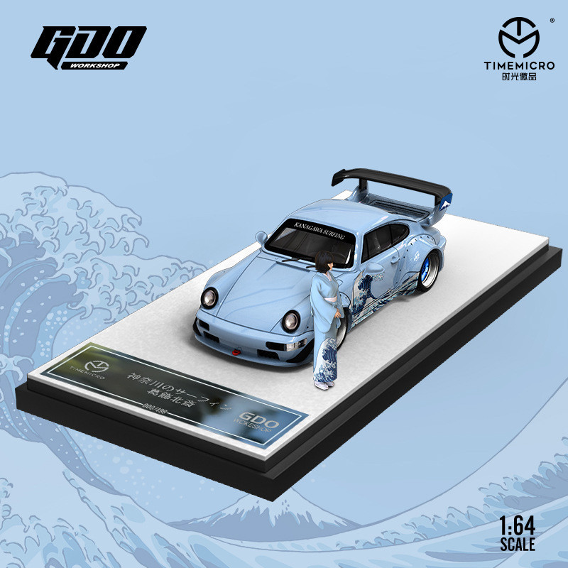 TM X GDO 1:64 RWB964 The great wave off kanagawa Simulation Alloy Car Model New Limited Edition ...