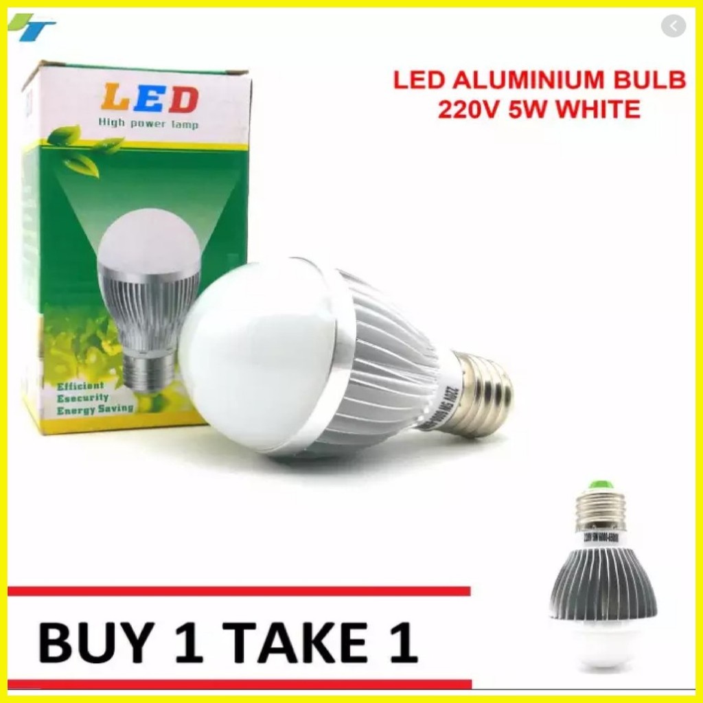 § LED ALUMINIUM BULB 5W 220V buy 1 take 1 | Shopee Philippines