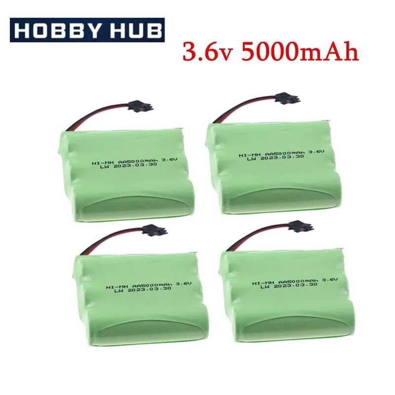 3.6V 5000mAh NiMH Battery For Rc toys Cars Tan Boat Gun AA 3.6 v nimh ...