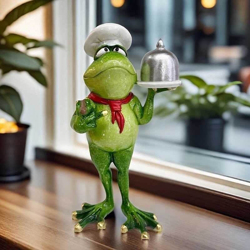 Chef ZYPlanet Frog Statue Animal Fig Home Furnishing Collectible ...