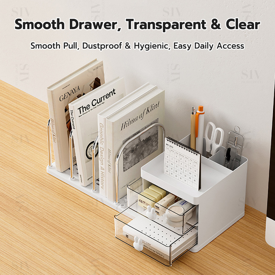 Fador Desk Organizer Rack Desktop Book & File Shelf Stand Aesthetic ...