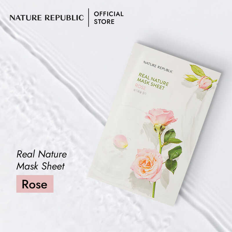 REPUBLIC REAL NATURE ROSE FACE MASK SHEET | Shopee Philippines
