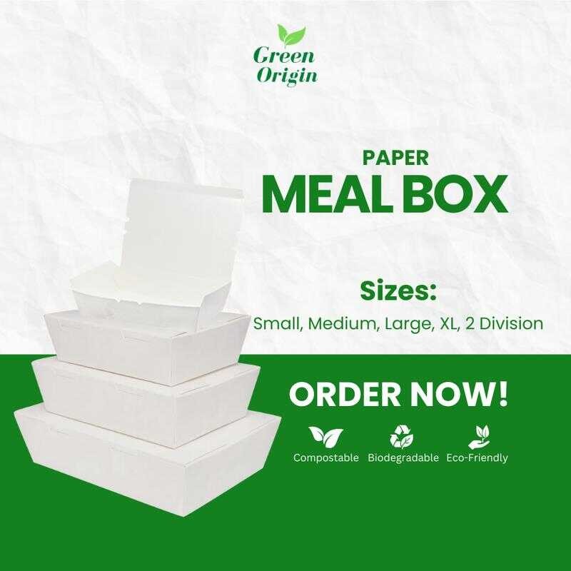 Disposable White Paper Meal Box Series Lunch/Box Food Container 25/50 ...