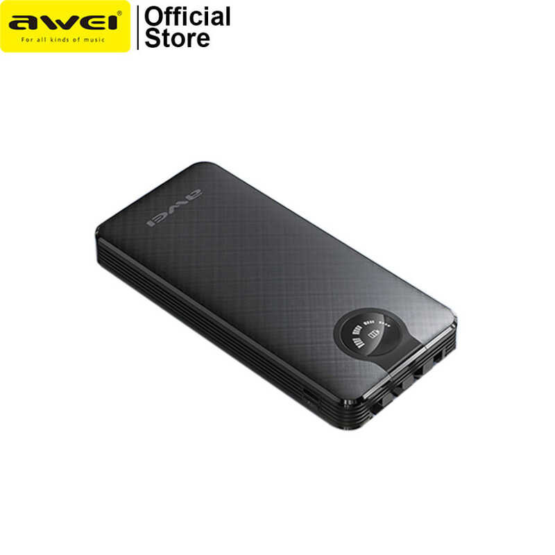 Awei P133k 10000Mah Powerbank Portable With Built-In Cablesfast Charge ...