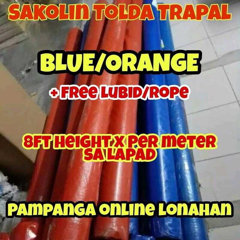 Sako MAKAPAL Blue Orange Super Laminated Per Meter Sa Haba Trapal Lona ...