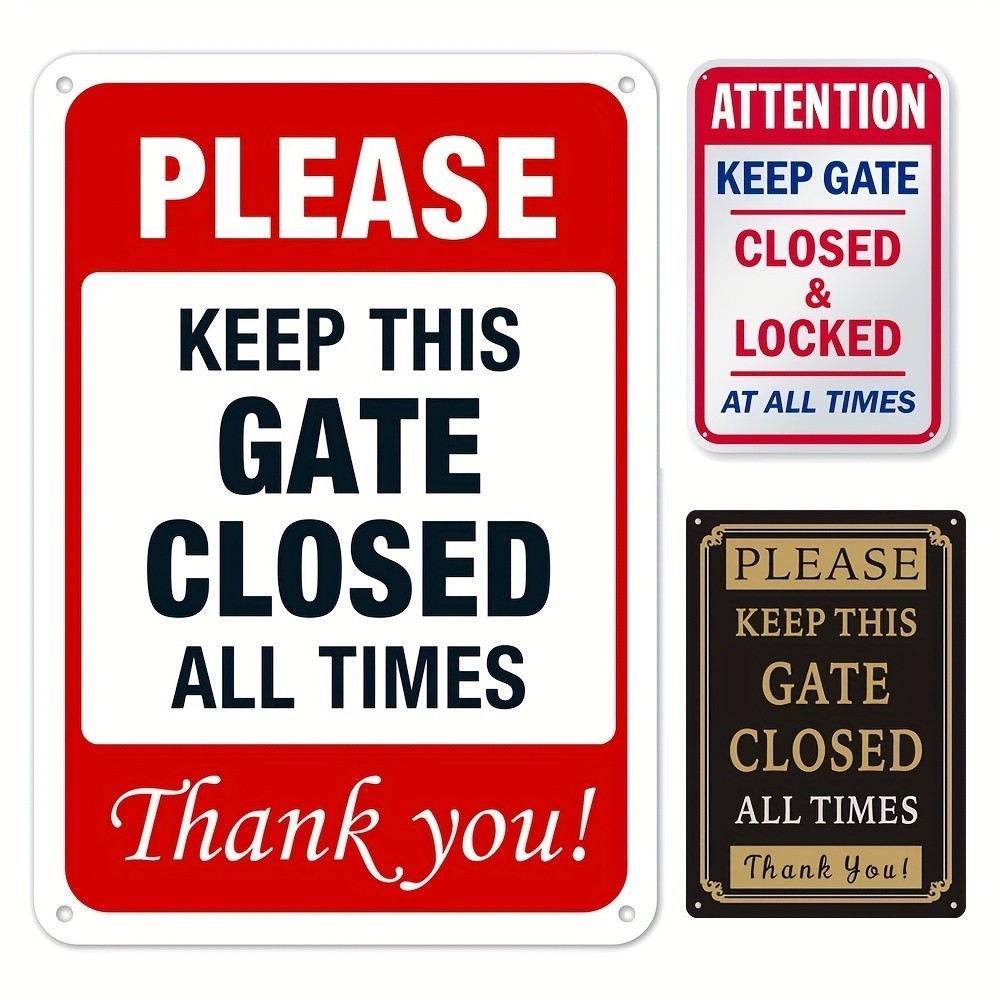 1pc Metal Warning Signs,"Keep Gate Closed And Locked At All Times"Metal ...