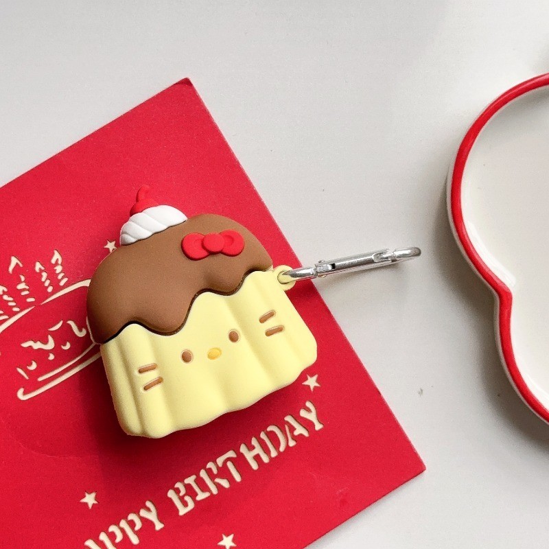 3D Cute Cartoon Sanrio hello Kitty Pudding Cake for Airpods 3 2 1 ...