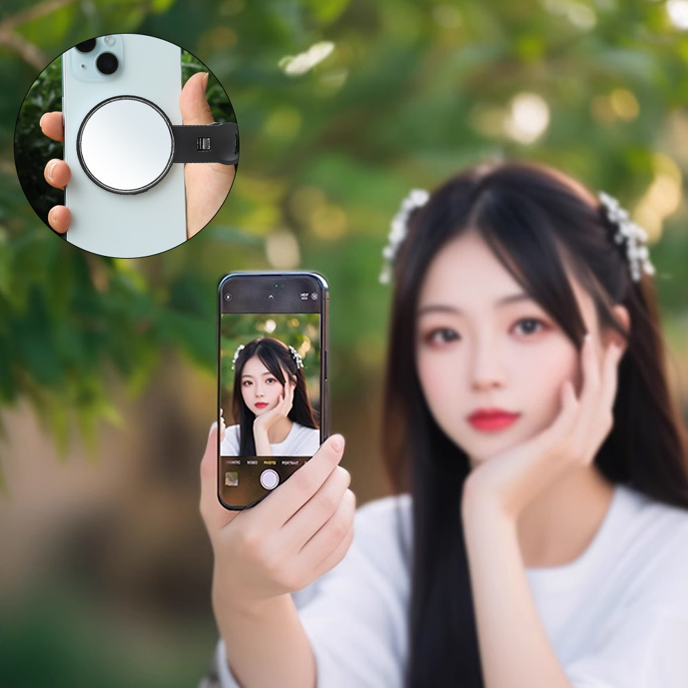 Practical Smartphone Clip Type Auxiliary Selfie Mirror with Storage Bag ...