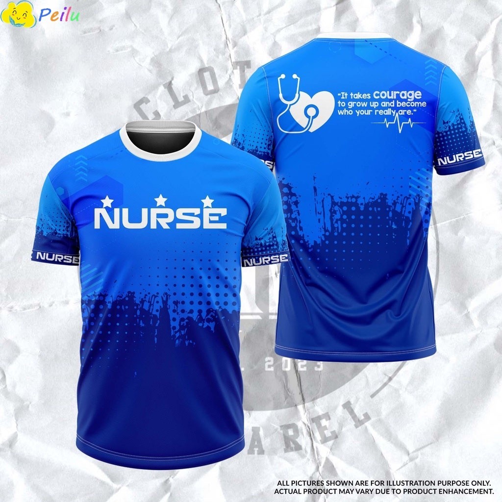 Nurse Pattern 3D Printing Jersey Dryfit Full Sublimation Casual Fashion ...