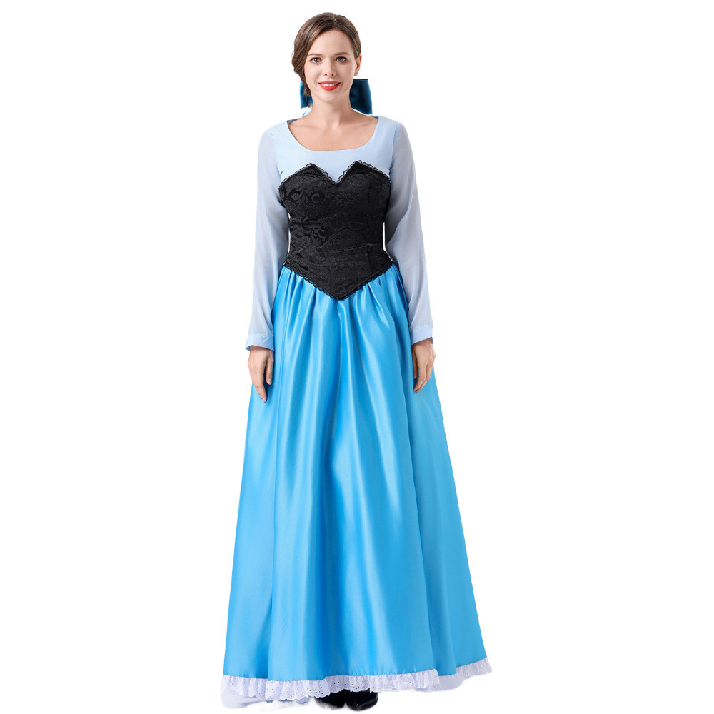 Little Mermaid Cos Clothing Ariel Princess Dress Long Anime Sea ...