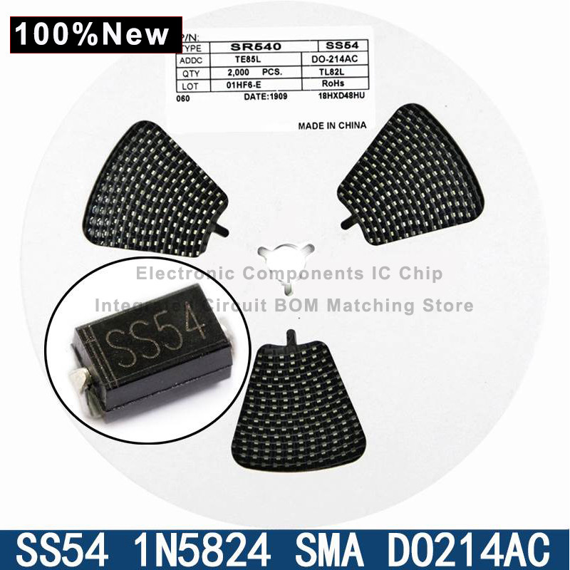 250Pcs B340a 3.0A B340 B320a B330a B350a B360a SMA Do-214Ac SURFACE ...