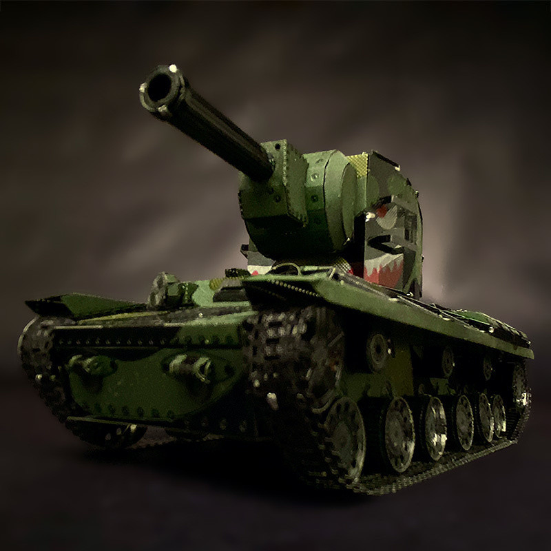 Mu Art Mold To Color Metal DIY Assembly Model Glue Free 3D Puzzle Soviet Kv2 Heavy Tank | Shopee ...