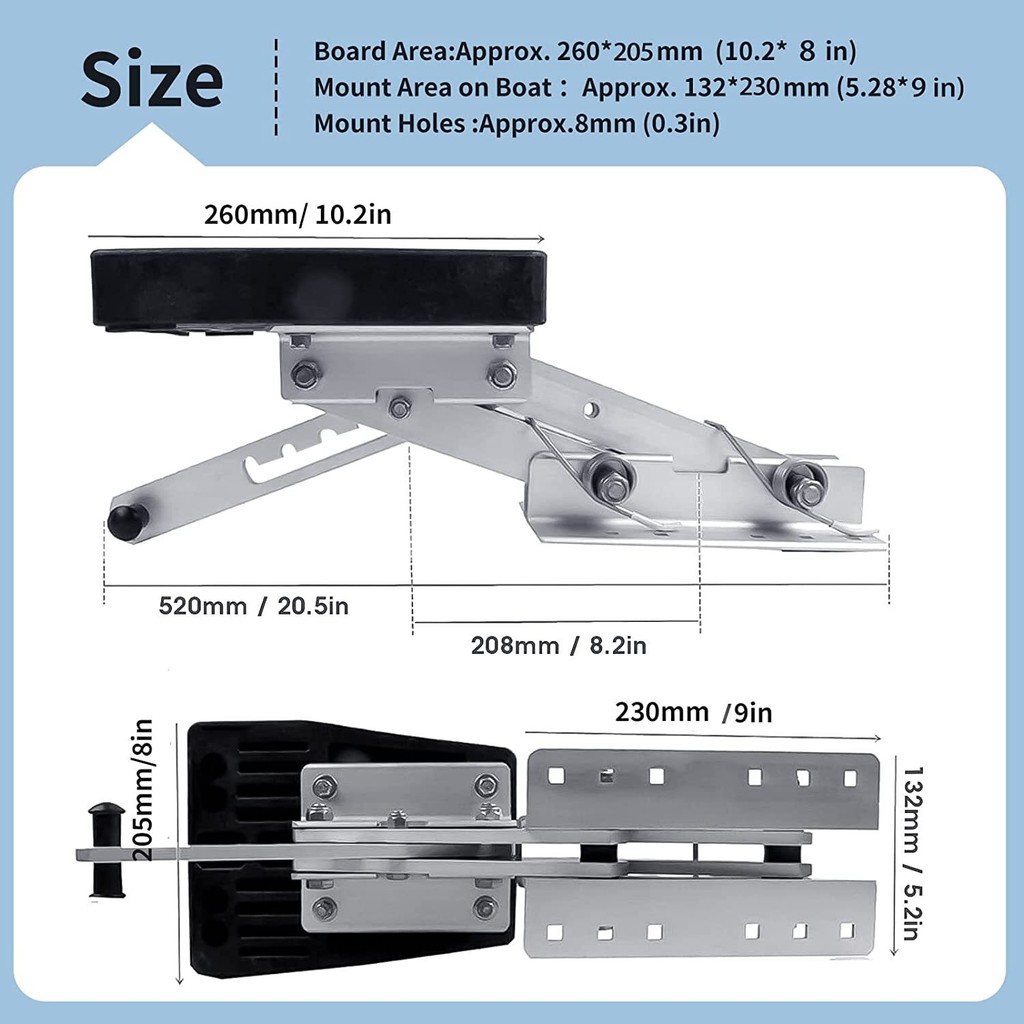 Marine Motor Mount Heavy Duty Aluminium Auxiliary Outboard Support Boat ...