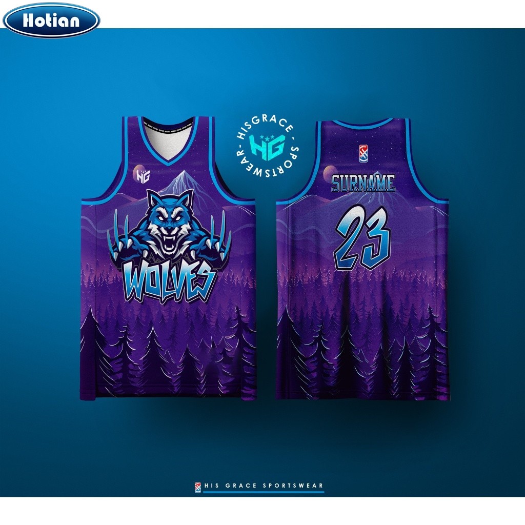 2024 BASKETBALL CONCEPT JERSEY VIOLET WOLVES FULL SUBLIMATION JERSEY ...