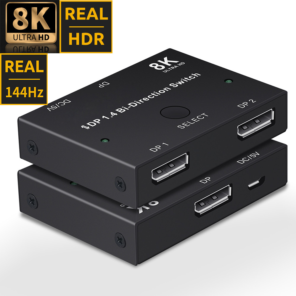 Displayport 1.4 Switch 144Hz Displayport Bi-direction splitter switcher ...