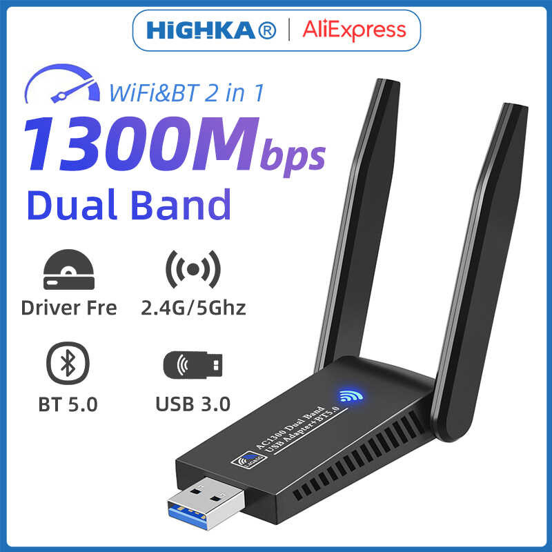 Wireless USB Wifi Network Card Bluetooth 5.0 USB 3.0 Dongle 5Ghz Wi-Fi ...