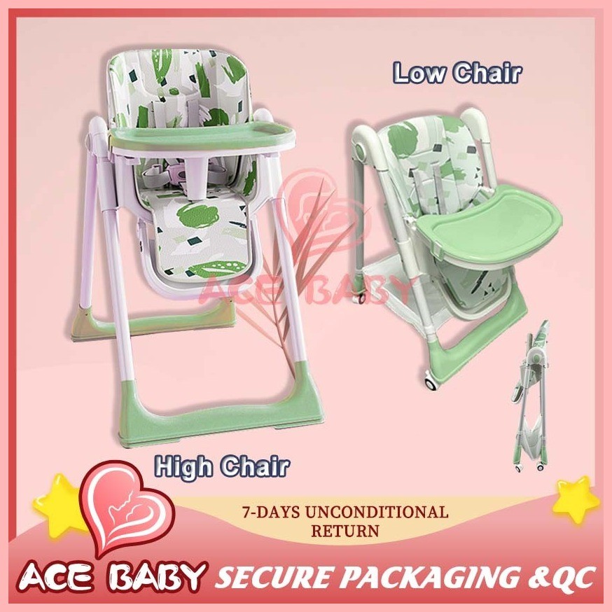 ღ Foldable High Chair For Baby,Adjustable Height High Chair,Clean Baby ...